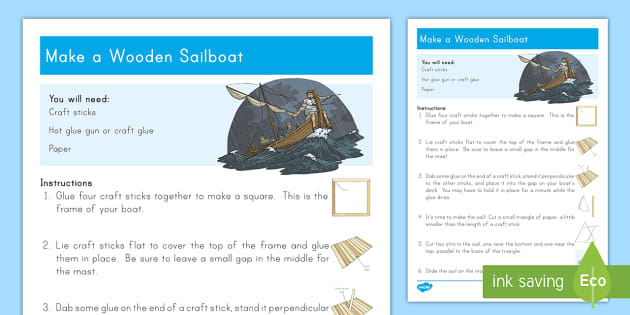 Make A Wooden Sailboat STEAM Craft Instructions