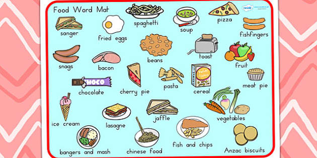 FREE! - Food Word Mat (teacher made)
