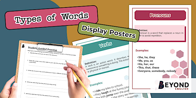 Types of Words Display Posters