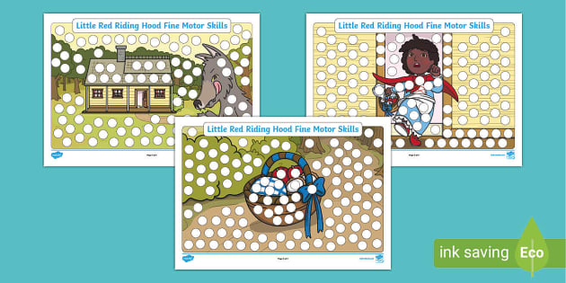 Little Red Riding Hood Button Placing Fine Motor Skills Activity