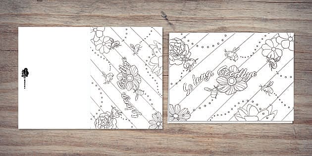 Goodbye Colouring Card | Twinkl Party (profesor hizo)