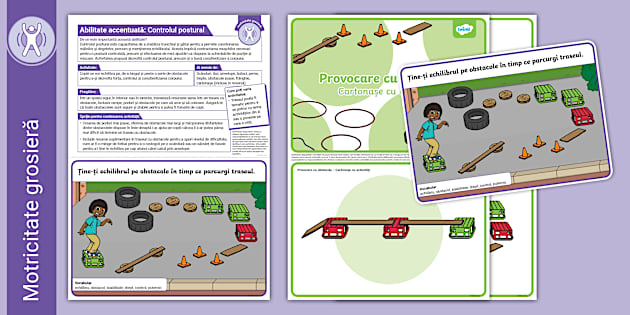 Motricitate grosieră: Echilibru pe obstacole – Activitate