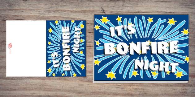 Blue It's Bonfire Night Card | Twinkl Party (teacher made)