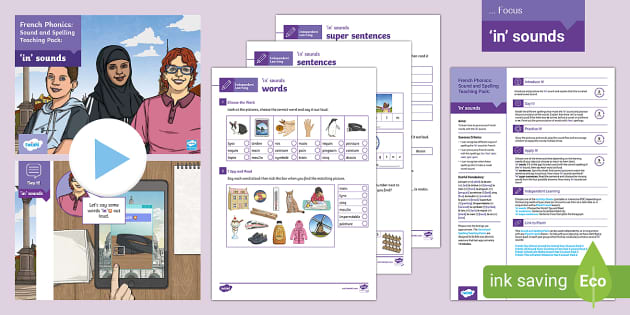 👉 French Phonics: Sound and Spelling Pack: 'in' sounds
