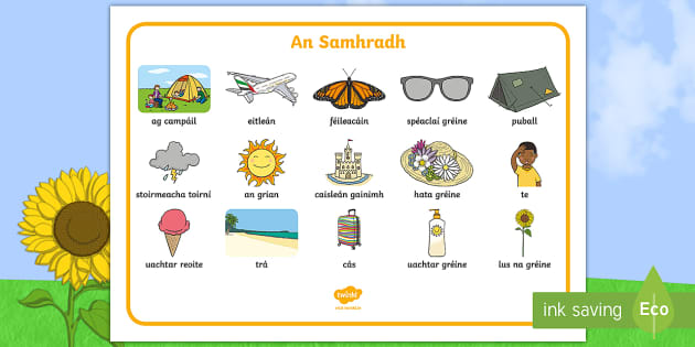 An Samhradh Mata Focal - An Samhradh Mata Focal, Summer word mat ...