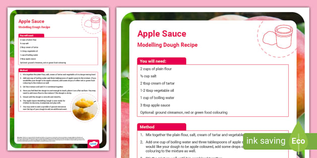 Apple Sauce Modelling Dough | Recipe | Twinkl - Twinkl