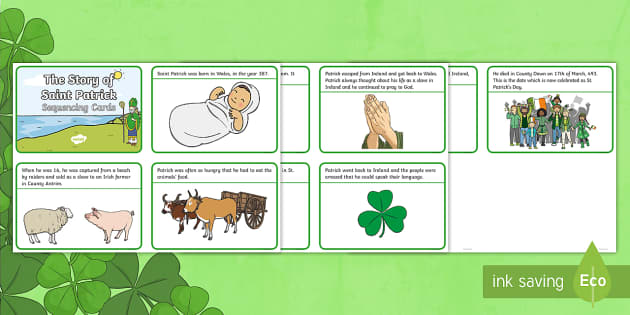 Saint Patrick Story Sequencing Cards (Hecho por educadores)