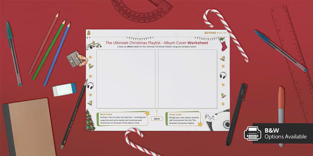 The Ultimate Christmas Playlist - Album Cover Worksheet