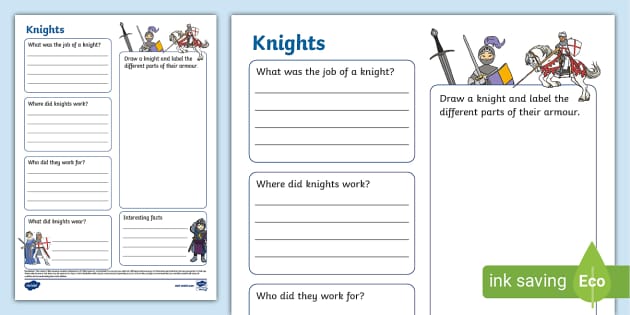 Knights Fact File Template,knight,knights (teacher made)