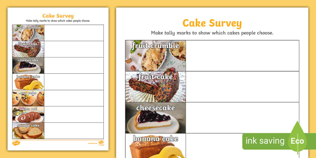 Cake Survey Activity Sheet | Twinkl (Teacher-Made) - Twinkl
