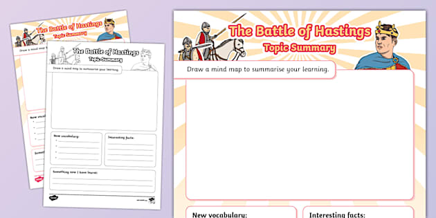 The Battle of Hastings Topic Summary Template (teacher made)