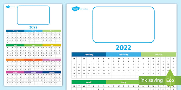 Editable 2022 1 Page Calendar Display Calendar