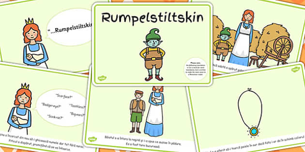 Rumpelstiltskin, lectura, rezumat cu imagini, planse imprimabile, Romanian