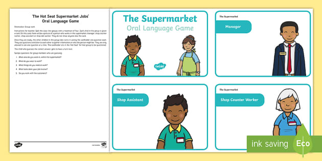 The Supermarket Hot Seat Oral Language Role Play Language Cards