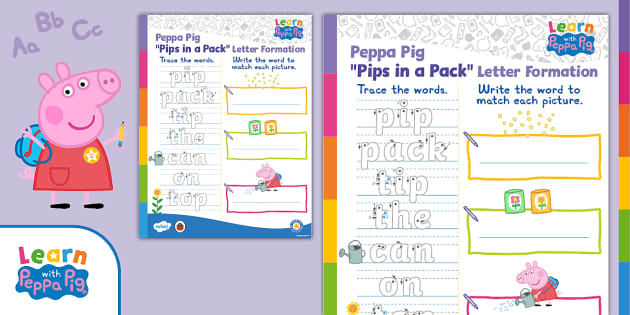 FREE Peppa Pig: "Pips in a Pack" Letter Formation Activity