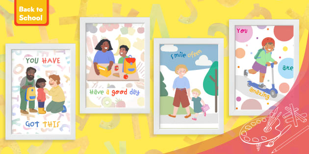 Back to School Inspirational Illustrated Posters Pack