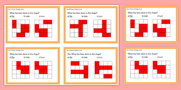 Year 2 Shape Transformation Challenge Cards - year 2, shape, transformation