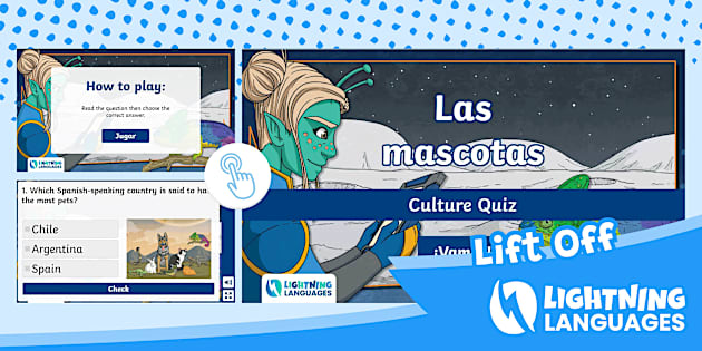 👉 Lightning Languages | Spanish | Lift Off | Pets Interactive Culture Quiz