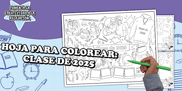 Hoja para Colorear: Clase de 2025