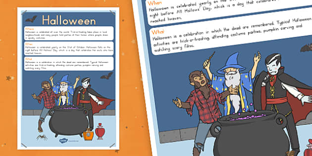 Halloween Where When What Poster (teacher made) - Twinkl