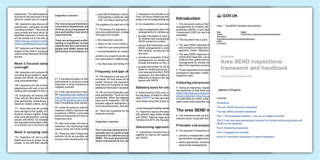 FREE! - Ofsted Area SEND inspections: framework and handbook