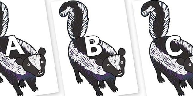 A-Z Alphabet on Skunk to Support Teaching on The Bad Tempered Ladybird