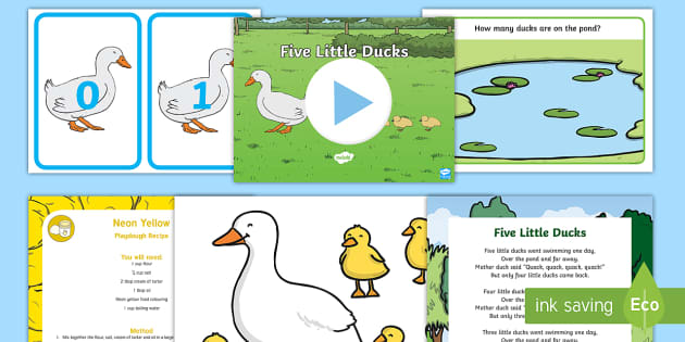 Five Little Ducks Counting Activity Resource Pack - Mathematics, number