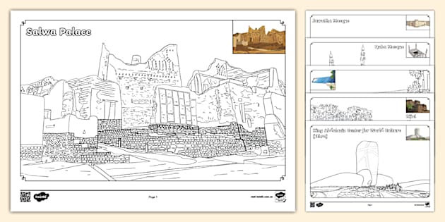 colouring pages: Landmarks and Monuments of Saudi Arabia