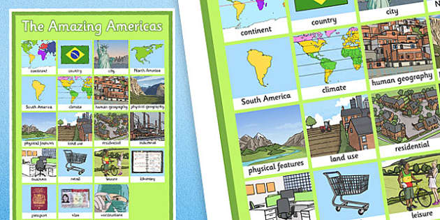 The Amazing Americas Word Grid (teacher made) - Twinkl