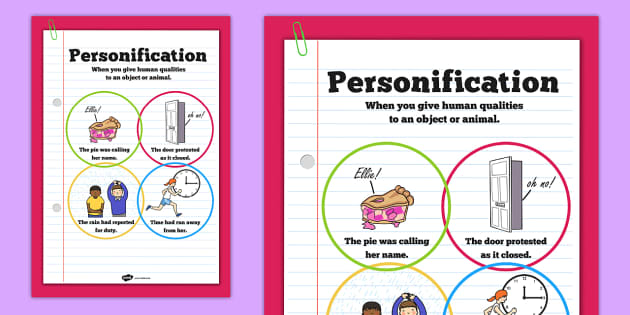 Personification Poster - KS2 literacy, display, posters, literacy