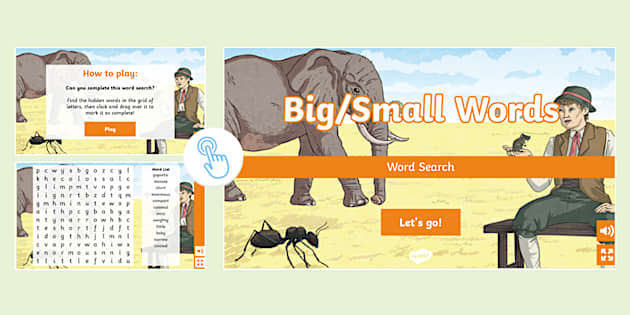 Big/Small Words Word Search (teacher made) - Twinkl