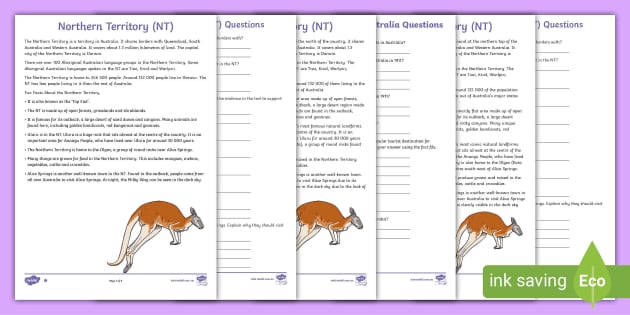 Northern Territory Differentiated Comprehension Fact Sheets