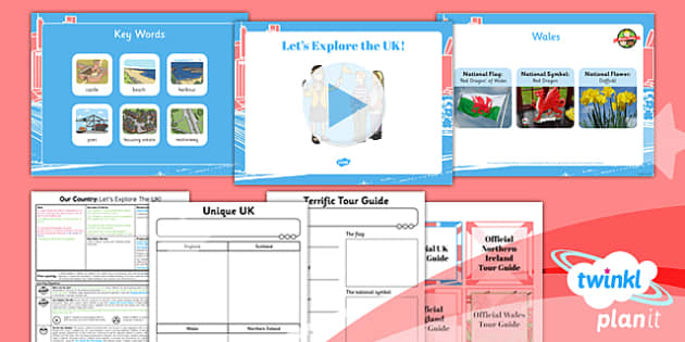 Geography: Our Country Unit: Let's Explore the UK Year 1 Lesson Pack 4