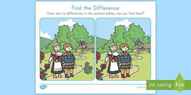 The Snow Queen Story Find the Difference Activity - Twinkl