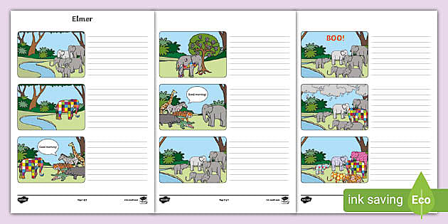 Storyboard Template to Support Teaching on Elmer - Twinkl