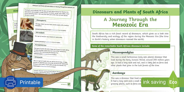 Dinosaurs and Plants of South Africa in the Mesozoic Era