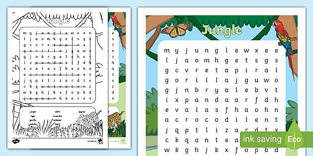 ESL Jungle Vocabulary Word Search | ESL Jungle Worksheet
