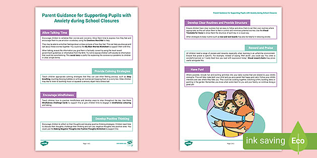 Parent Guidance for Supporting Pupils with Anxiety during School Closures