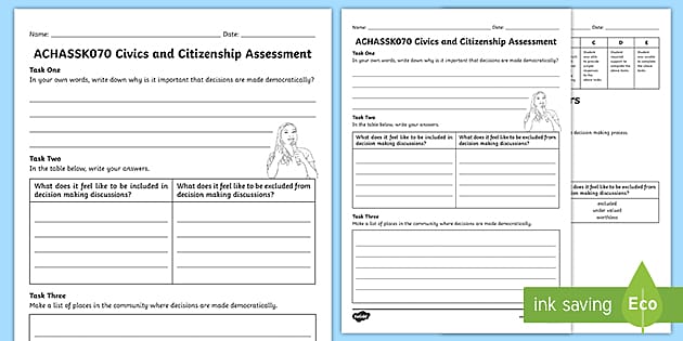 The Importance of Making Decisions Democratically Assessment Sheet