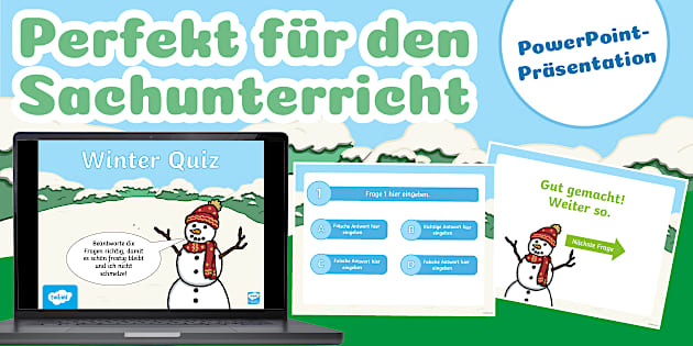 Editierbares PowerPoint-Quiz zum Thema Winter
