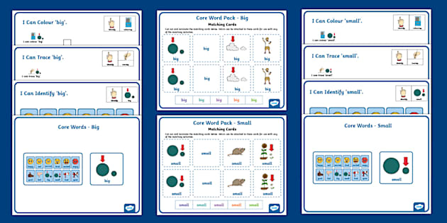 Core Word Pack - Big/Small (teacher made) - Twinkl