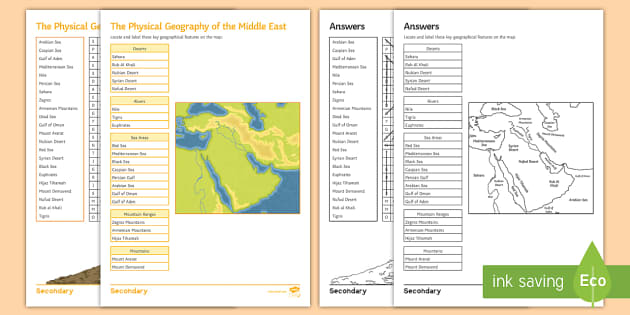 Physical Geography of the Middle East Activity Pack - Twinkl