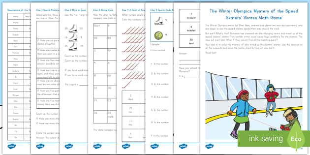 The Winter Olympics Mystery of the Speed Skaters' Skates Math Game
