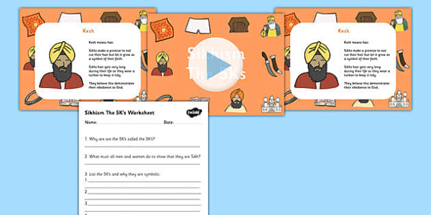 Sikhism The Five Ks PowerPoint and Worksheet Pack - sikhism