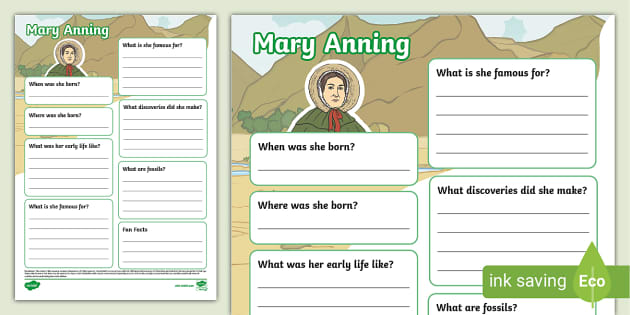 Mary Anning Fact File Template (teacher made) - Twinkl