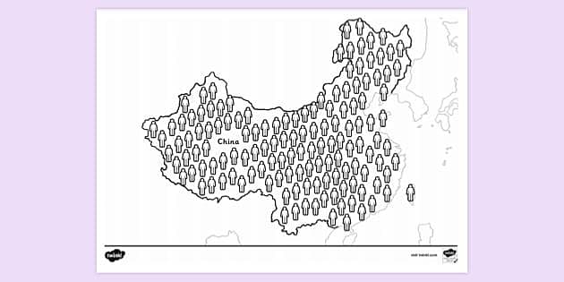 FREE! - China with Population Colouring | Colouring Sheets