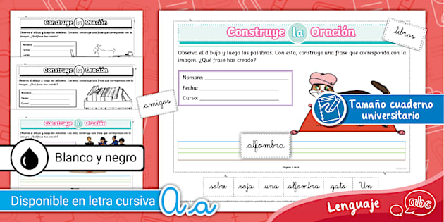 Construcción Oraciones | Caligrafía | Lenguaje - Twinkl