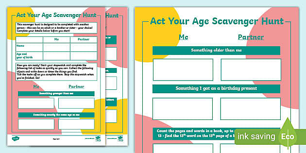 FREE! - Act Your Age Scavenger Hunt (teacher made) - Twinkl