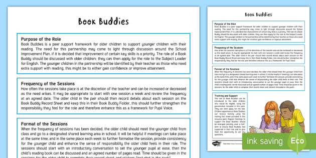 Pupil Voice - School Community - Book Buddies - Adult Guidance