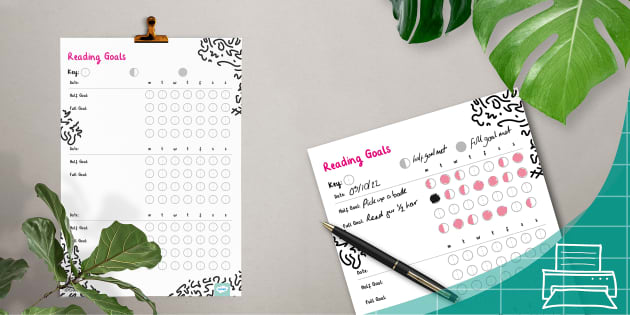 Squiggly | Reading Goals Tracker | Reading Journals - Twinkl